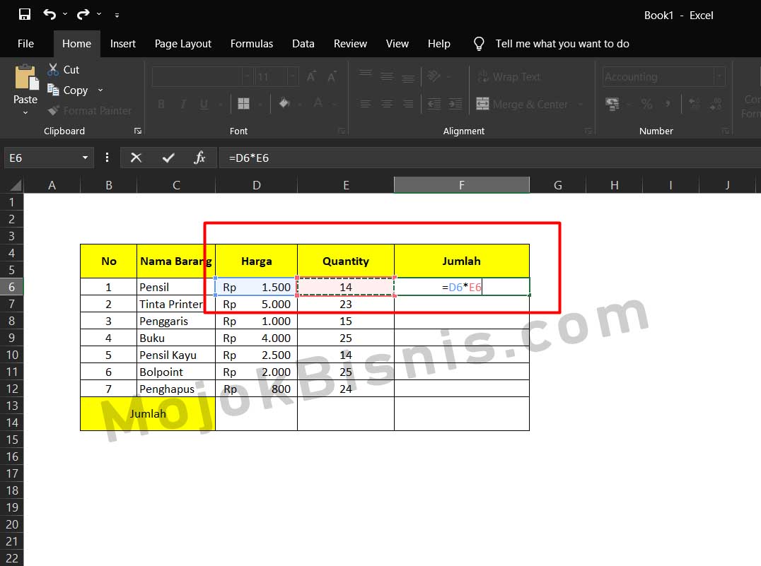Begini Rumus Perkalian Excel - MojokBisnis.com